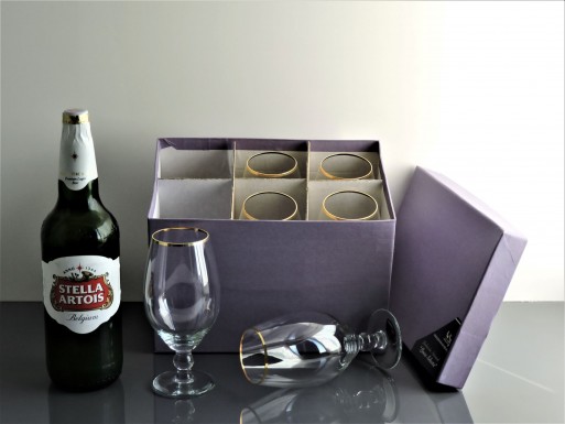 Packaging Copa Stella c/Filetes Packaging c/regalo x2 p/botella Textura ...
